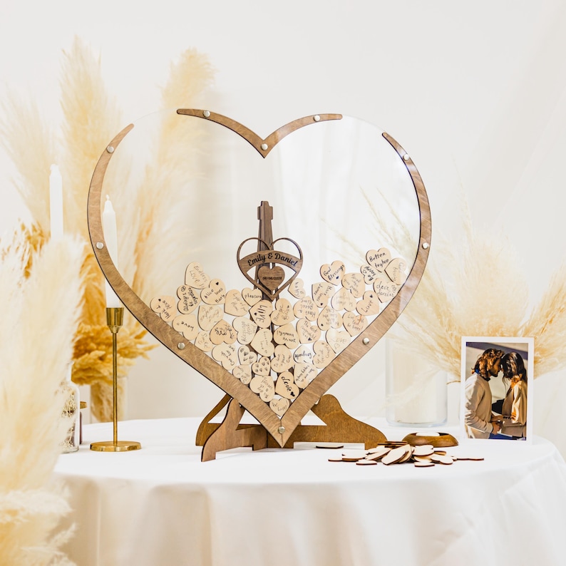 Rustic Heart Frame Wedding Guest Book Alternative, Wooden Wishes - Etsy ...