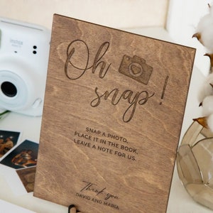 Please Sign Our Guest Book, Polaroid Photo Album Gift, Wooden Guest ...