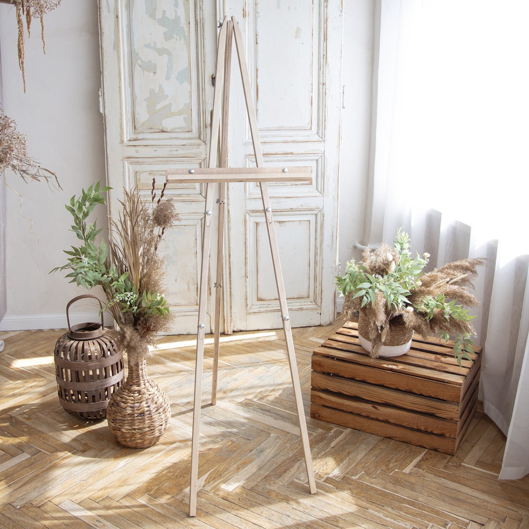 Floor-standing Movable Easel Display for Rustic Boho Wedding Guest Book ...