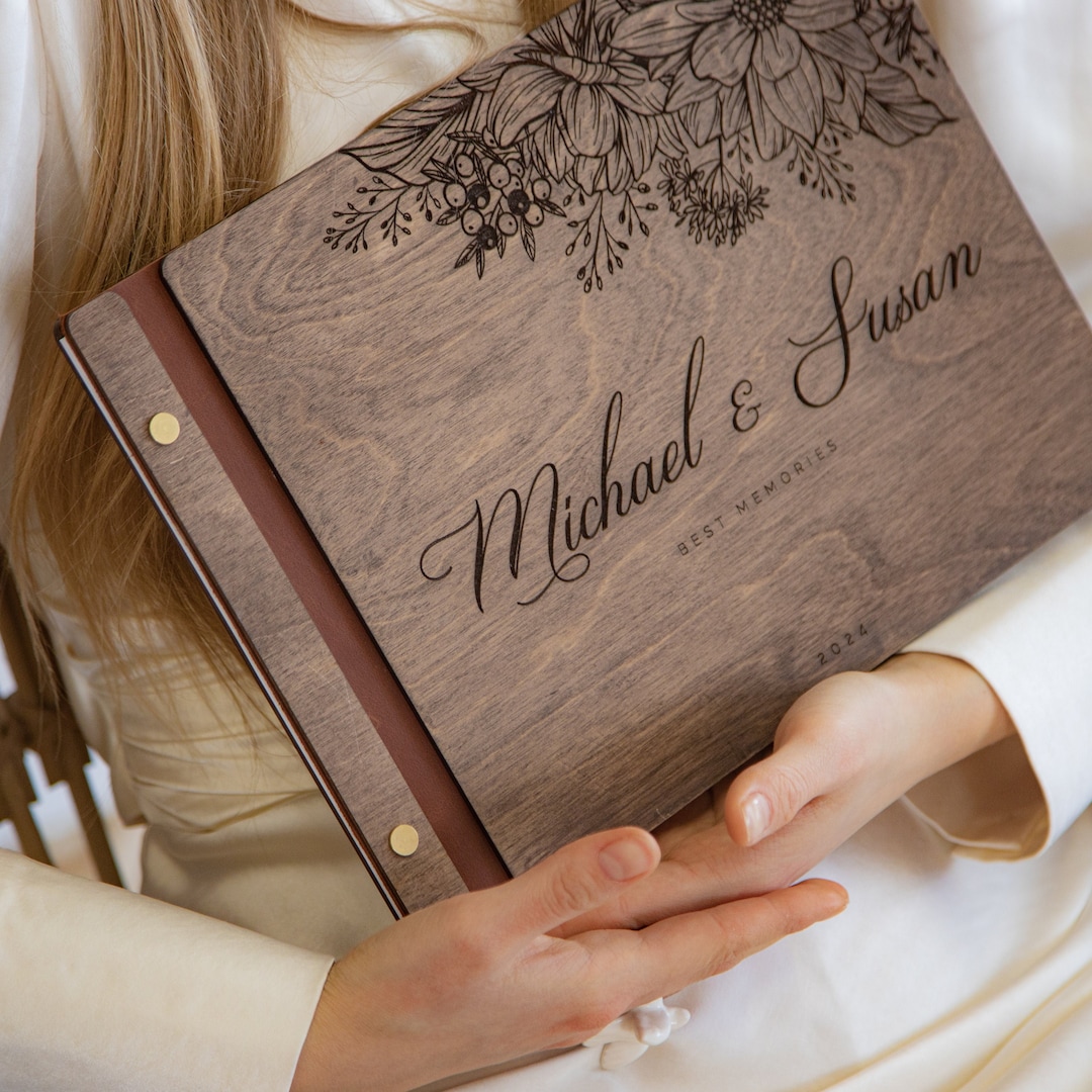 Please Sign Our Guest Book, Polaroid Photo Album Gift, Wooden Guest ...
