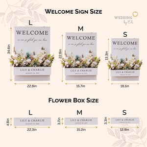 Custom Flower Box Welcome Sign for Events, Floral Wedding Welcome Sign ...