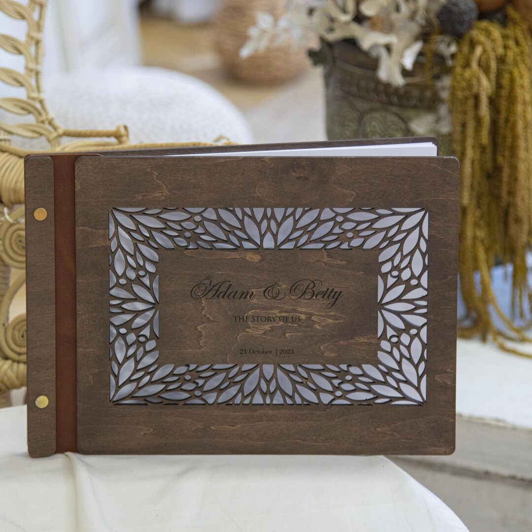 Custom Wedding Polaroid Photo Guest Book Sign Idea, Wooden Instax Mini ...