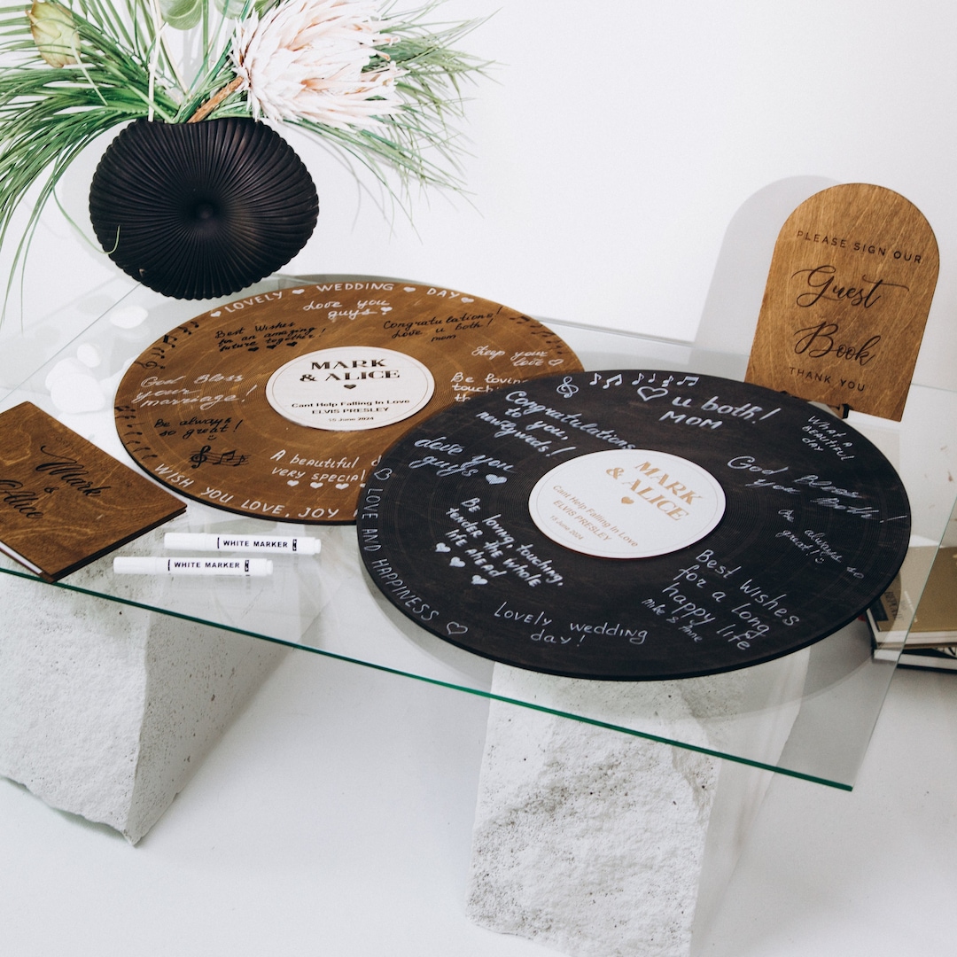 Wedding Guest Book Ideas, Custom Record Cover Vinyl Record Guest Book ...