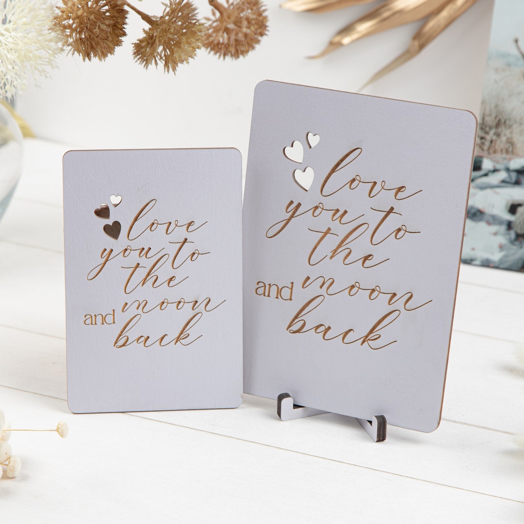 LOVE Wood Wedding Postcard, Engagement Postcard , First Anniversary ...