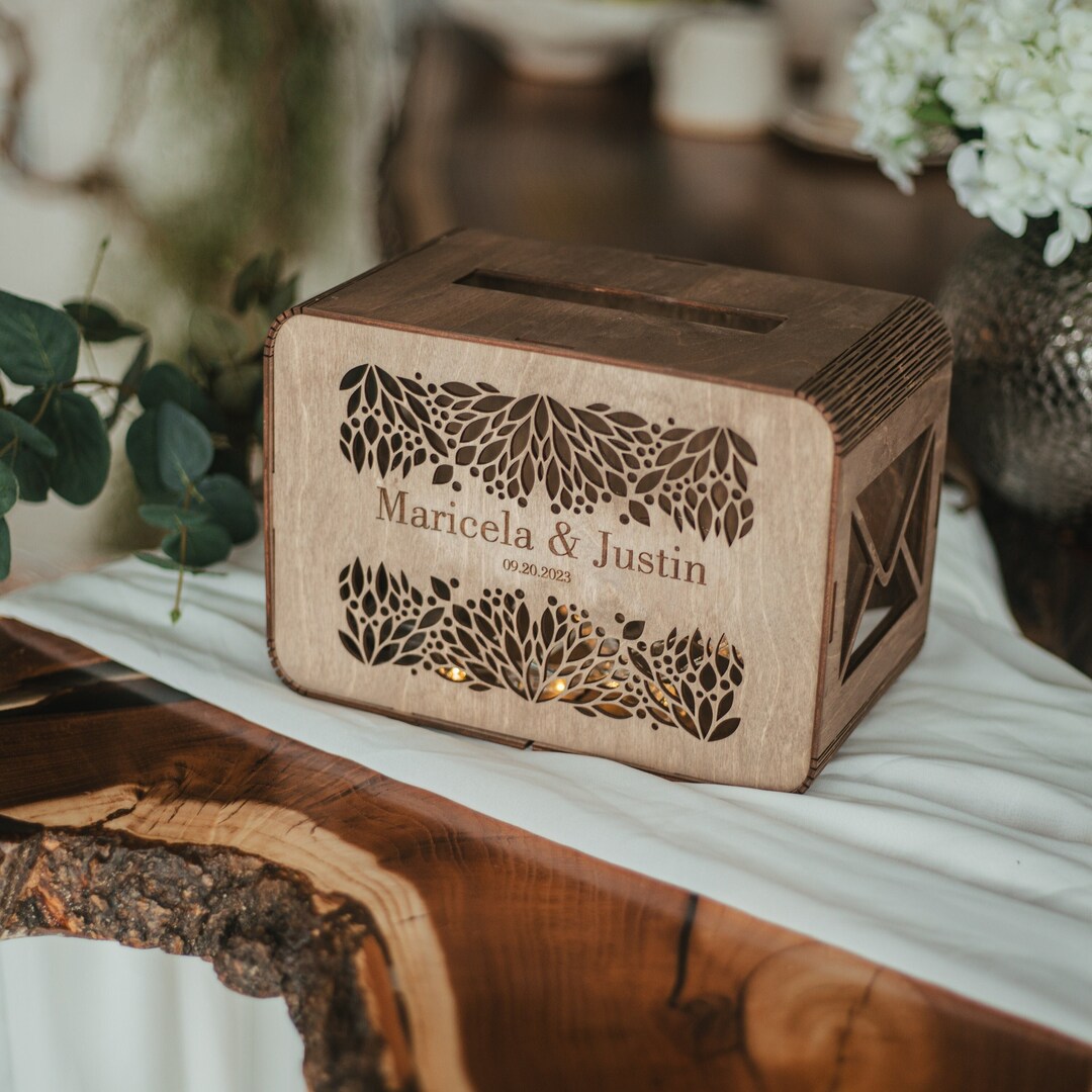 Unique Wedding Card Box, Boho Wedding Centerpieces Decorations, Wood ...
