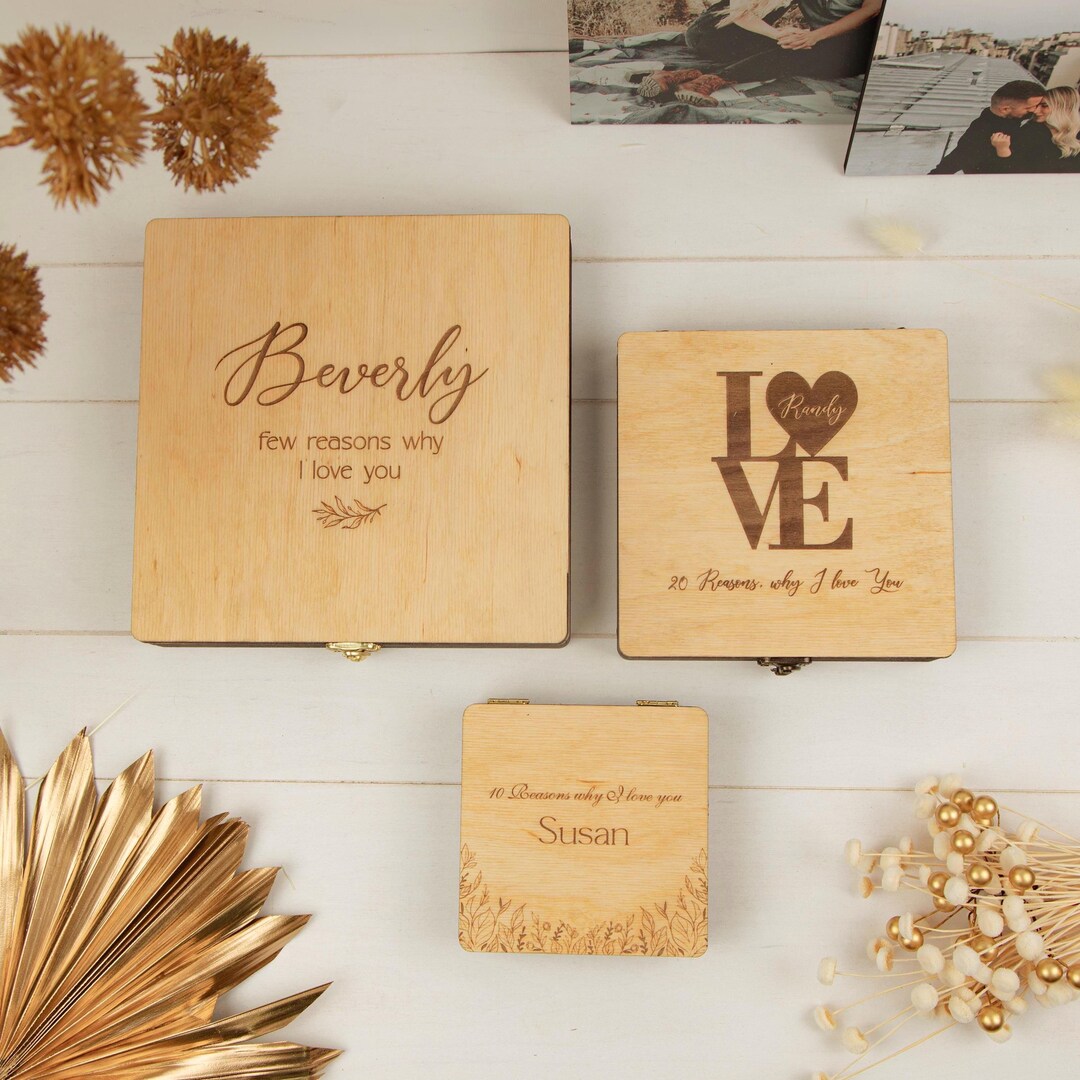 Personalized Reasons I Love You Box: Romantic Wooden Keepsake Gift - Etsy