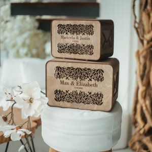Unique Boho Wedding Card Box With Slot, Wooden Envelope Box Decor ...
