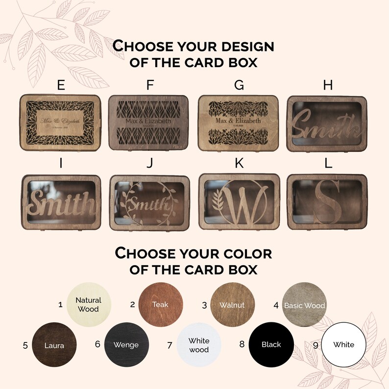 Rectangle Wedding Card Box With Envelopes Slot Custom Wooden - Etsy