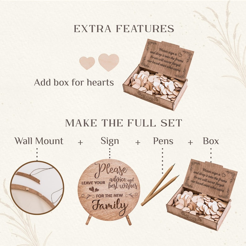 Rustic Heart Frame Wedding Guest Book Alternative, Wooden Wishes - Etsy ...