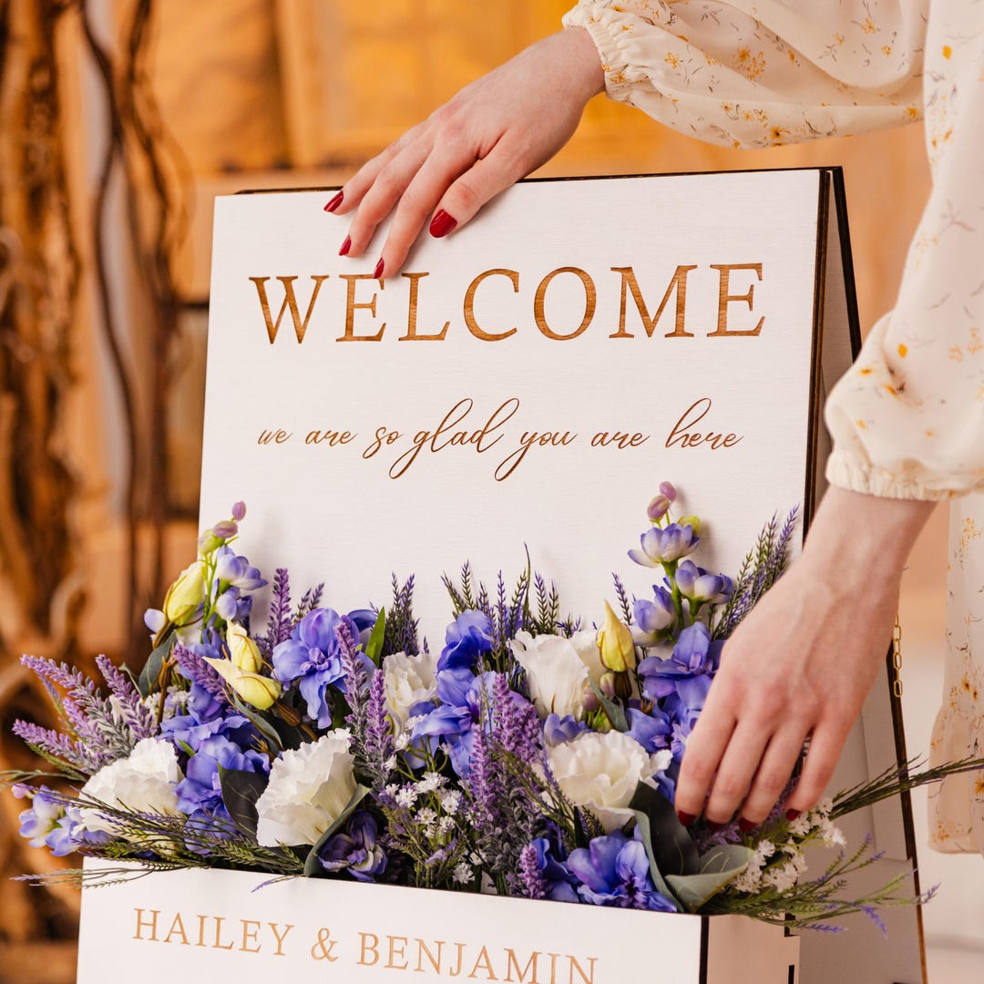 Honoring Our Love – Custom Wedding Welcome Sign With Flower Box ...