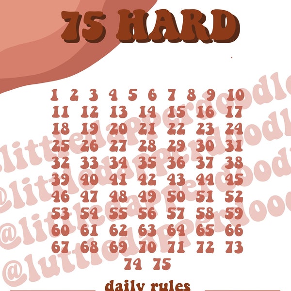 75 Hard Countdown - Etsy
