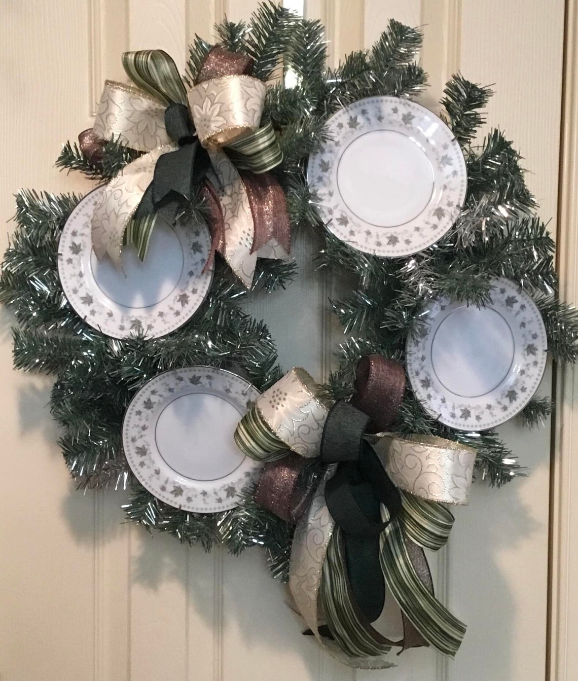 Stunning Wreath Featuring Vintage China Butter Plates - Etsy
