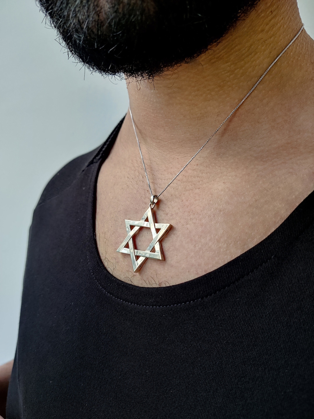 Extra Large Classic 14k Solid Gold Star of David Pendant Necklace - Etsy