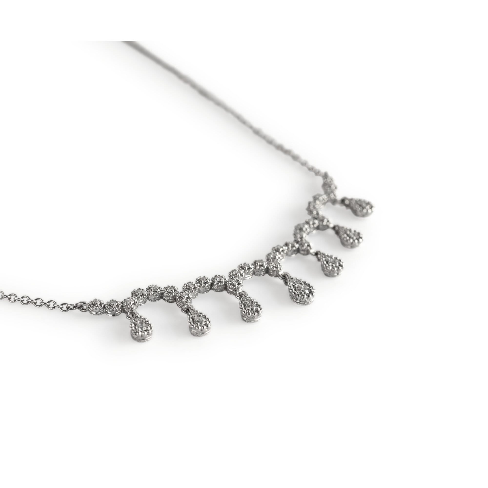 Diamond Necklace with Dangling Pendants | Etsy