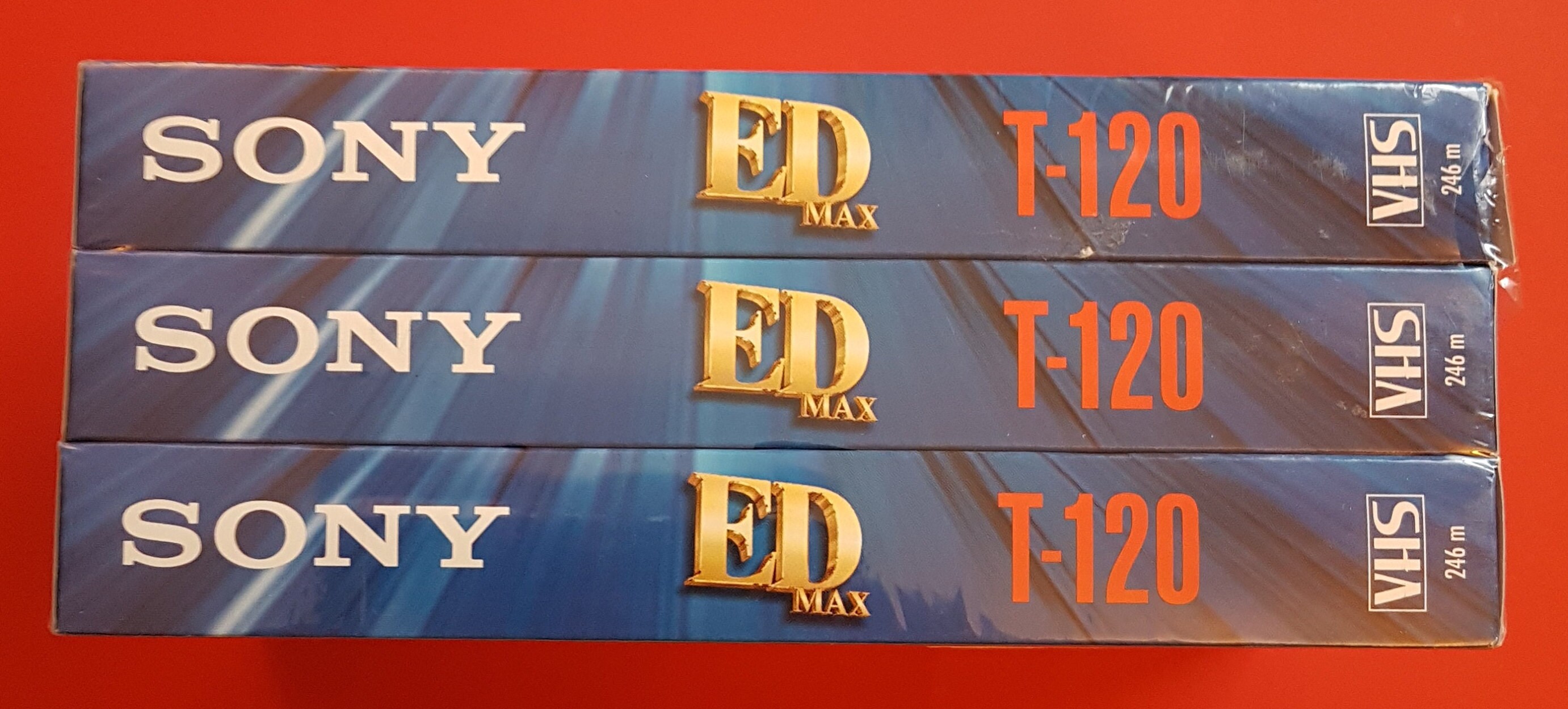 Sony T-120 ED Max Blank VHS Video Cassette 3 Pack Standard Grade Tape ...