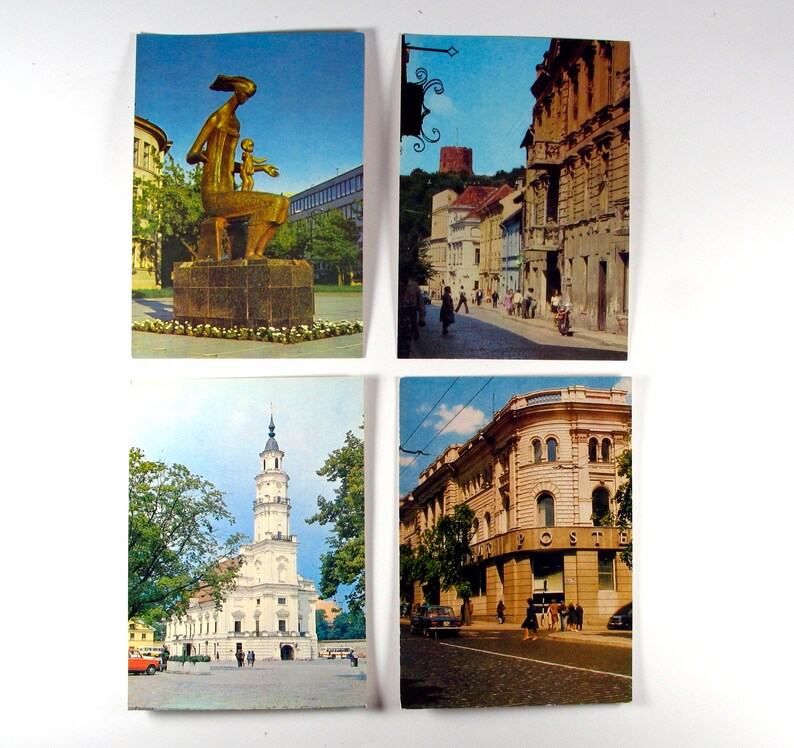 A Collection of Old Postcards With Views of Lithuanian Cities | Etsy