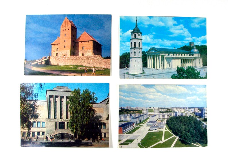 A Collection of Old Postcards With Views of Lithuanian Cities | Etsy