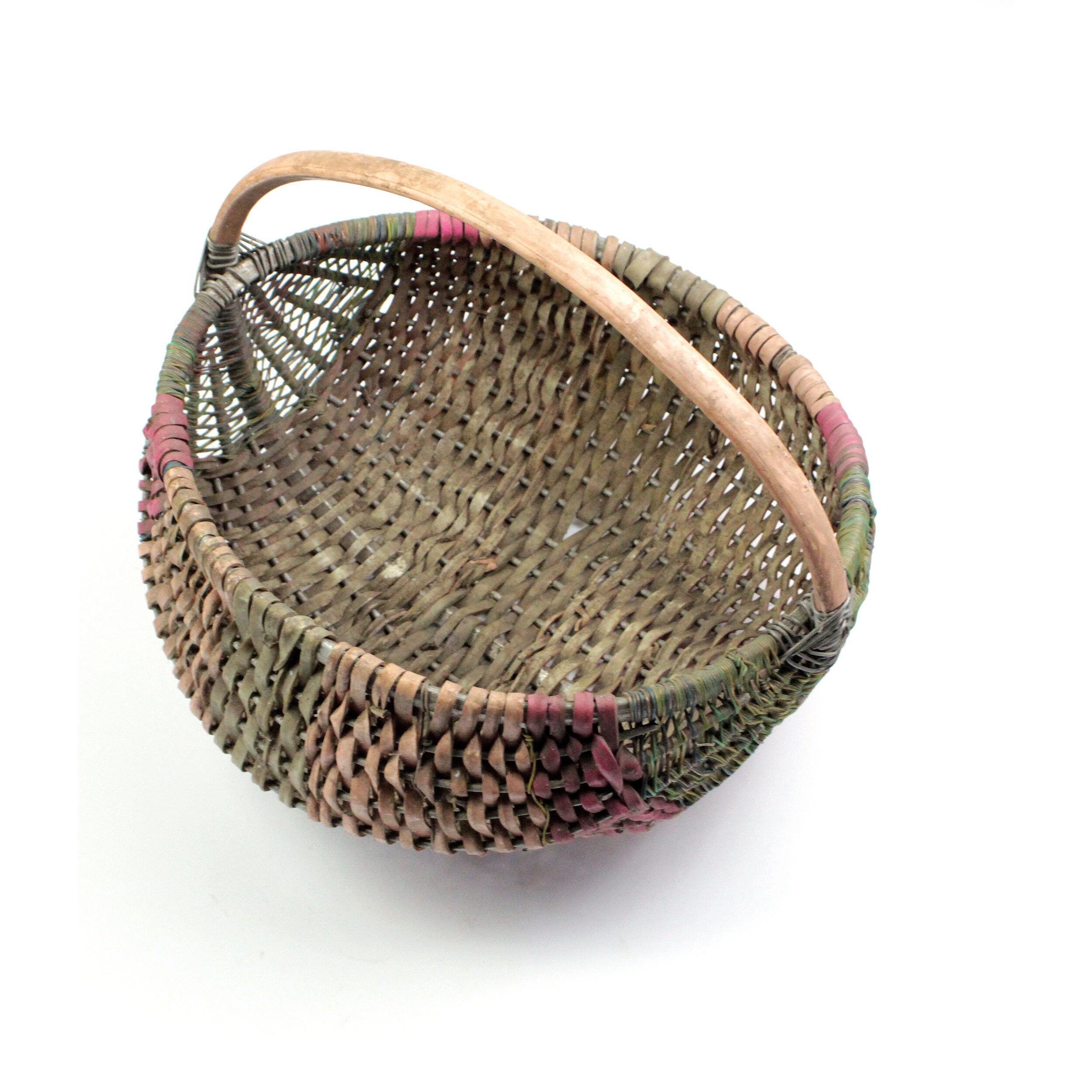 Old Wicker Basket Made of Wire. Handmade. Wooden Handle | Etsy