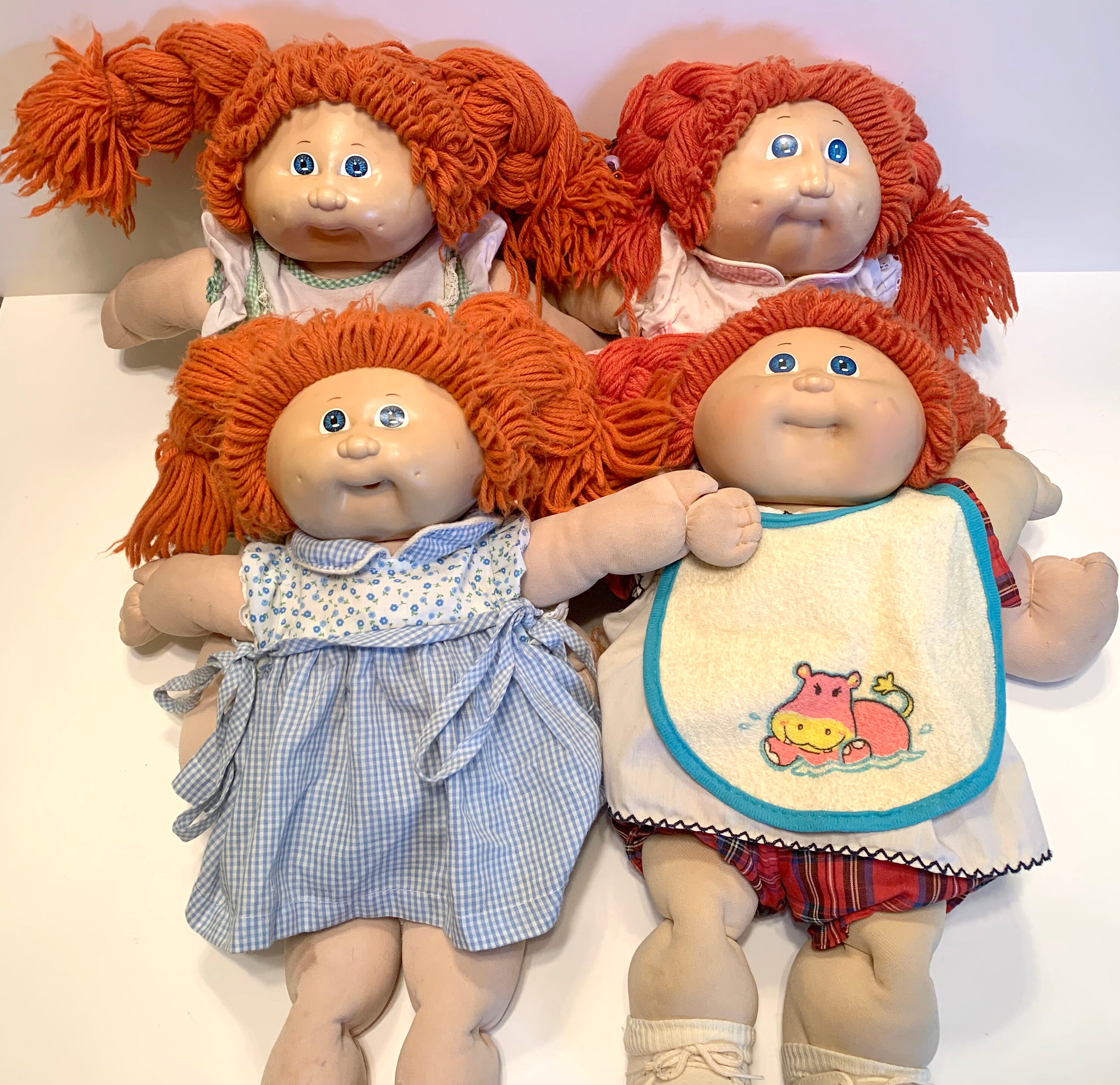 Cabbage Kid Dolls Lot of 4, Red Hair With Blue Eyes, Vintage Cabbage ...