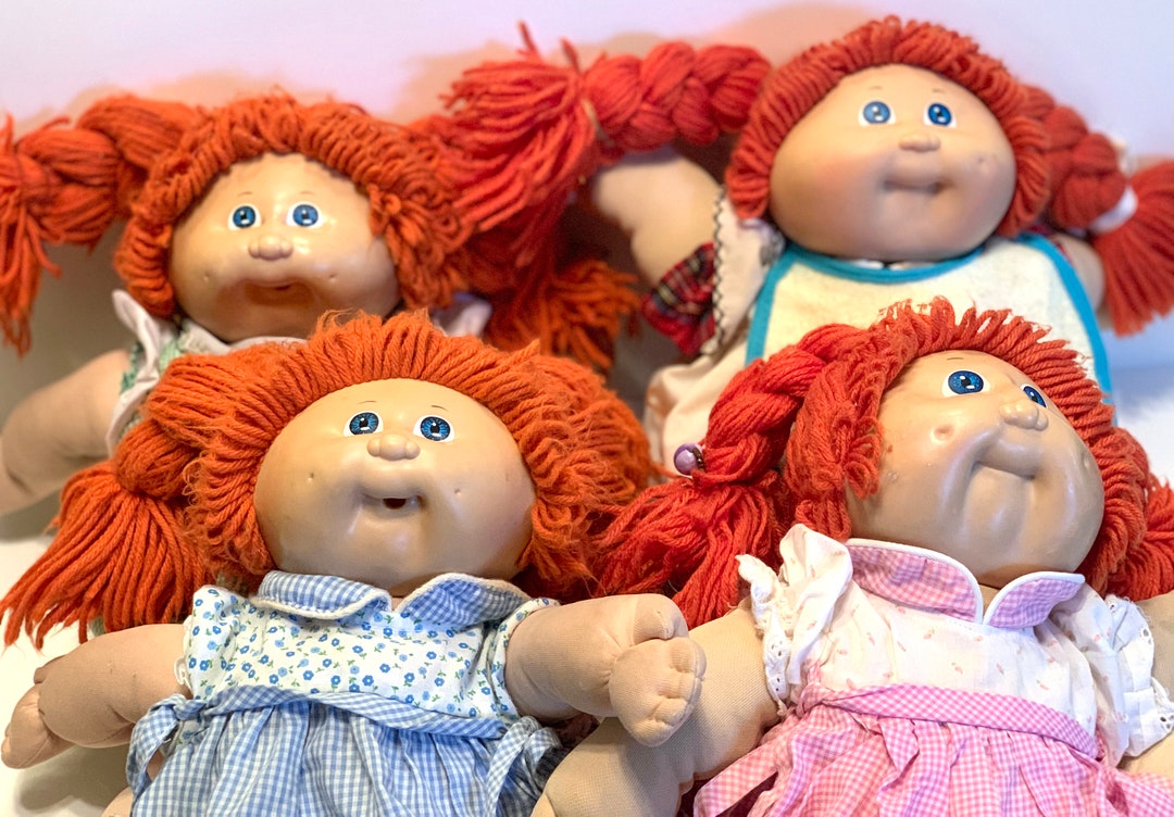 Cabbage Kid Dolls Lot of 4, Red Hair With Blue Eyes, Vintage Cabbage ...