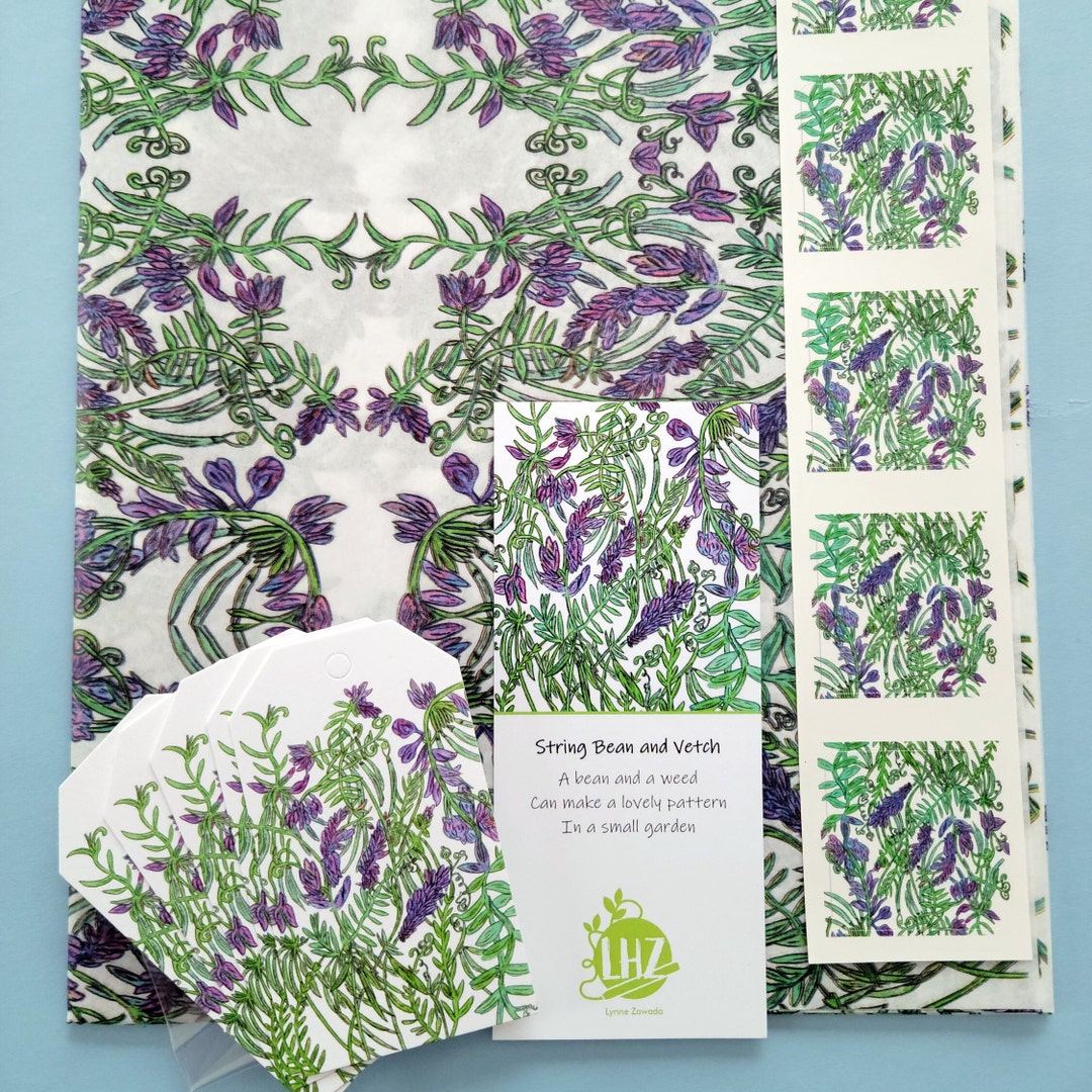 String Beans & Vetch Tissue Paper Kit, Floral, Vegetable, Birthday Gift ...