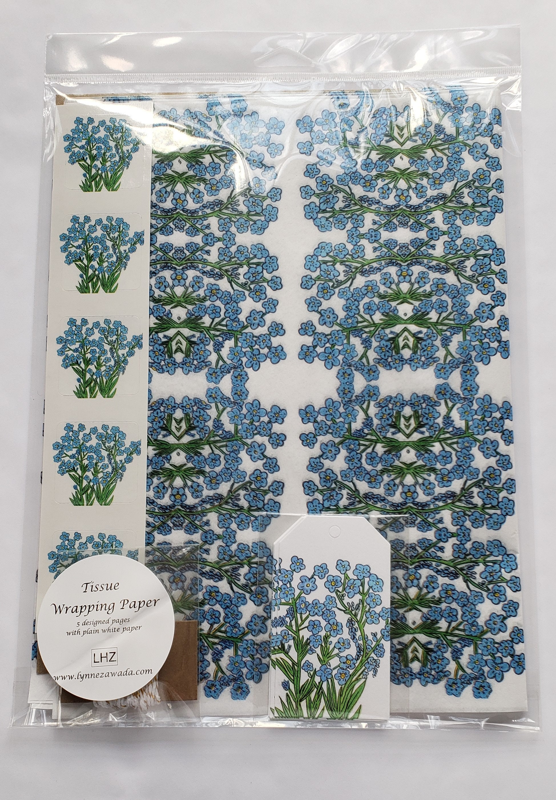 Forget Me Not Tissue Paper Kit Floral Tissue Paper All | Etsy