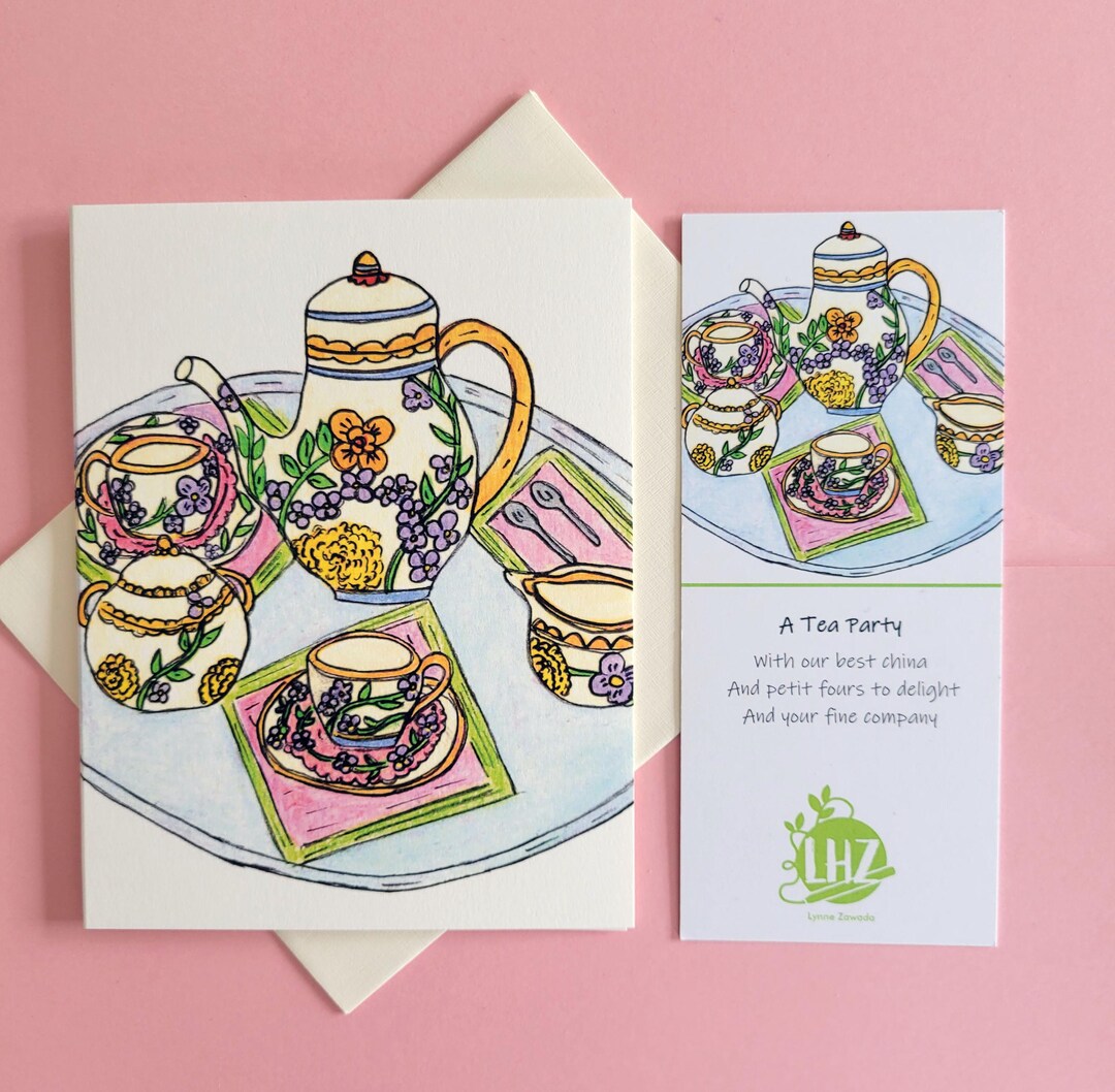 Time for Tea Note Card: Hand-illustrated Haiku Greeting With Bookmark ...