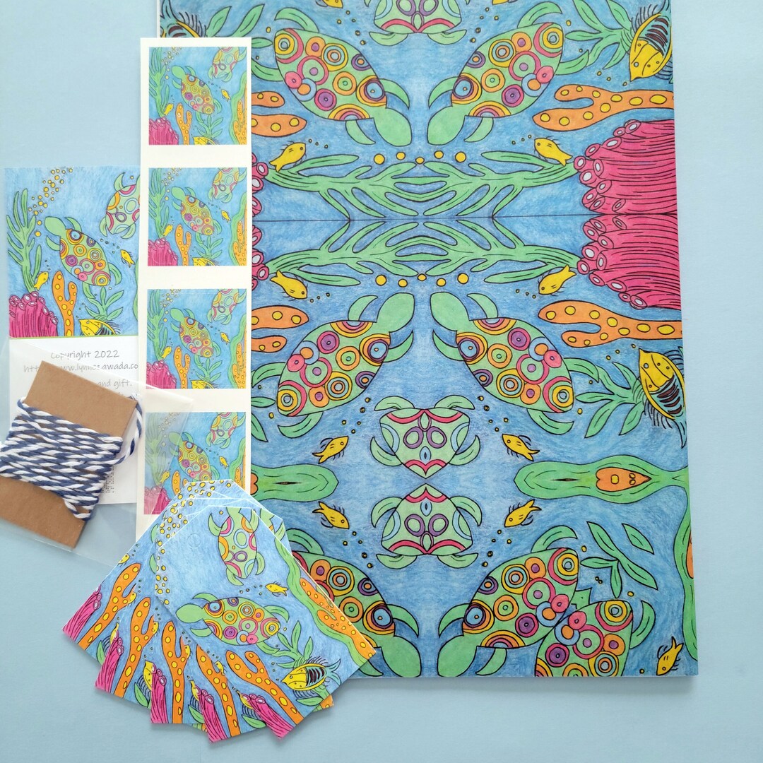 Sea Turtles Tissue Paper Kit, Kids Birthday, Ocean Wrapping Paper - Etsy