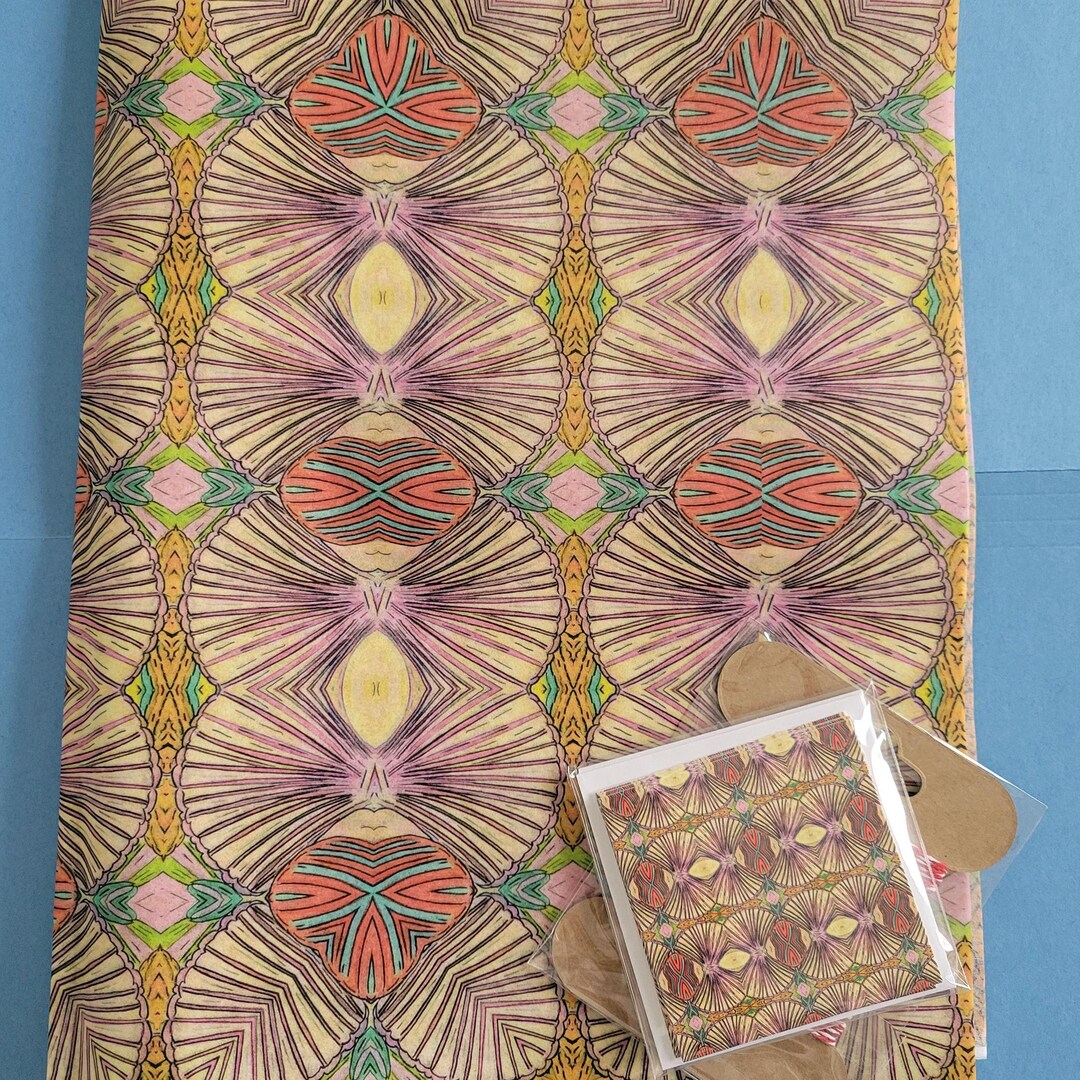 Scallop Moire Fan Tissue Paper Pack, 5 Large Sheets With Gift Tags and ...