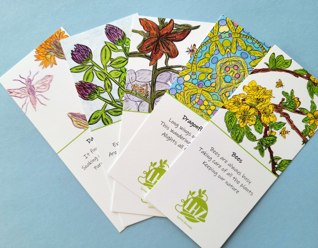 Bugs Haiku Bookmarks Pack, Set of Four Bookmarks for Reading and Gift ...