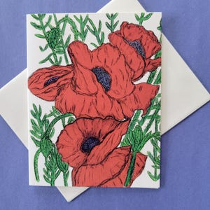 Poppy Note Card Set: All Occasion Blank Cards - Etsy
