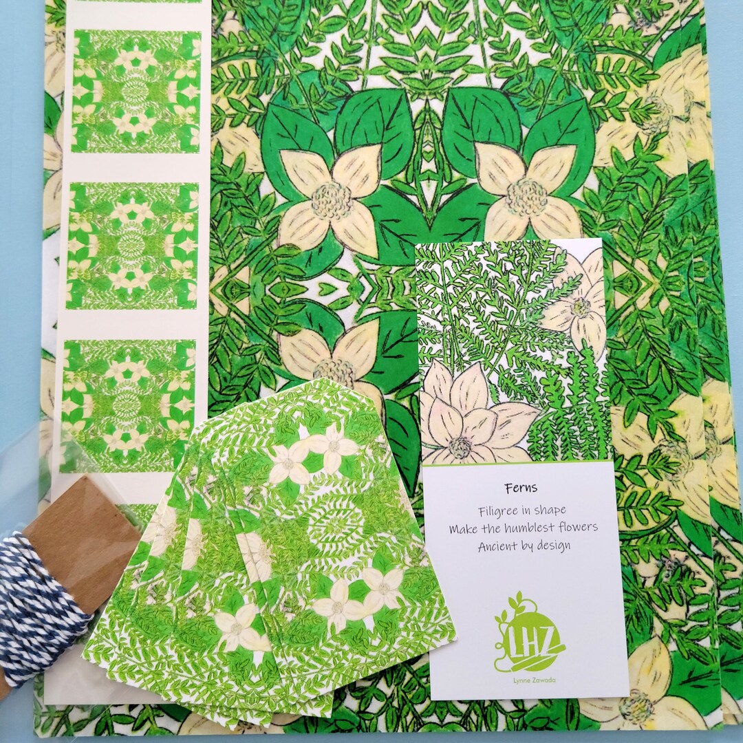 Fern Tissue Paper Wrap Kit: Botanical Gift Wrap With Tags & Stickers - Etsy