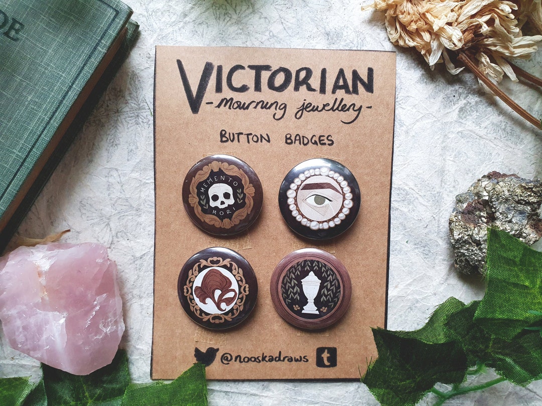 Mourning Jewellery Button Badge Set - Etsy