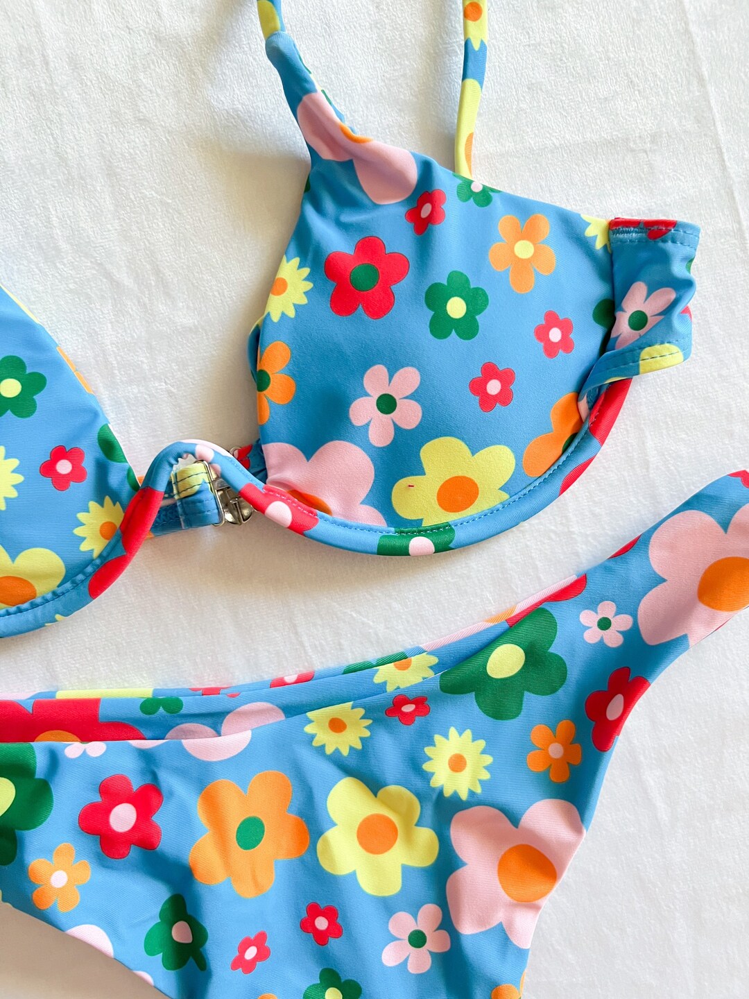 Cvijetić Floral Blue Swim Suit - Etsy