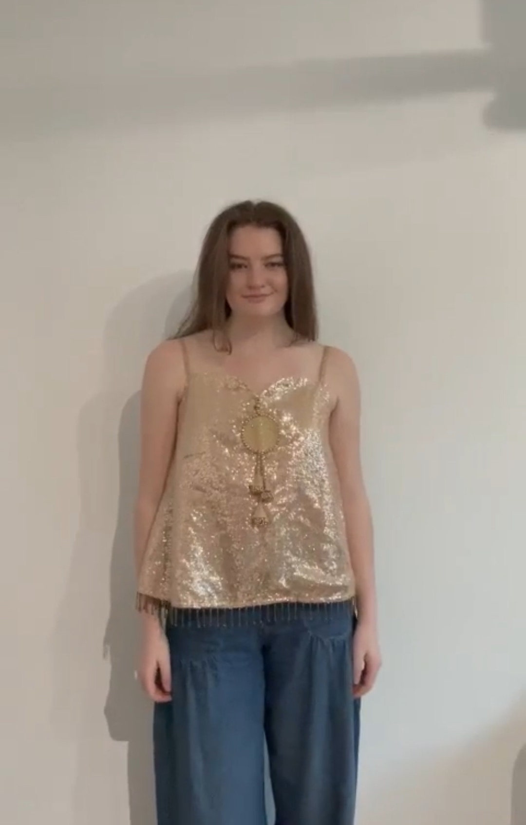 Dalila Embroidered Sequin Cami Style Top - Etsy