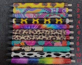 Personalized Epoxy Glitter Black Ink Pen: Refuillable | Etsy