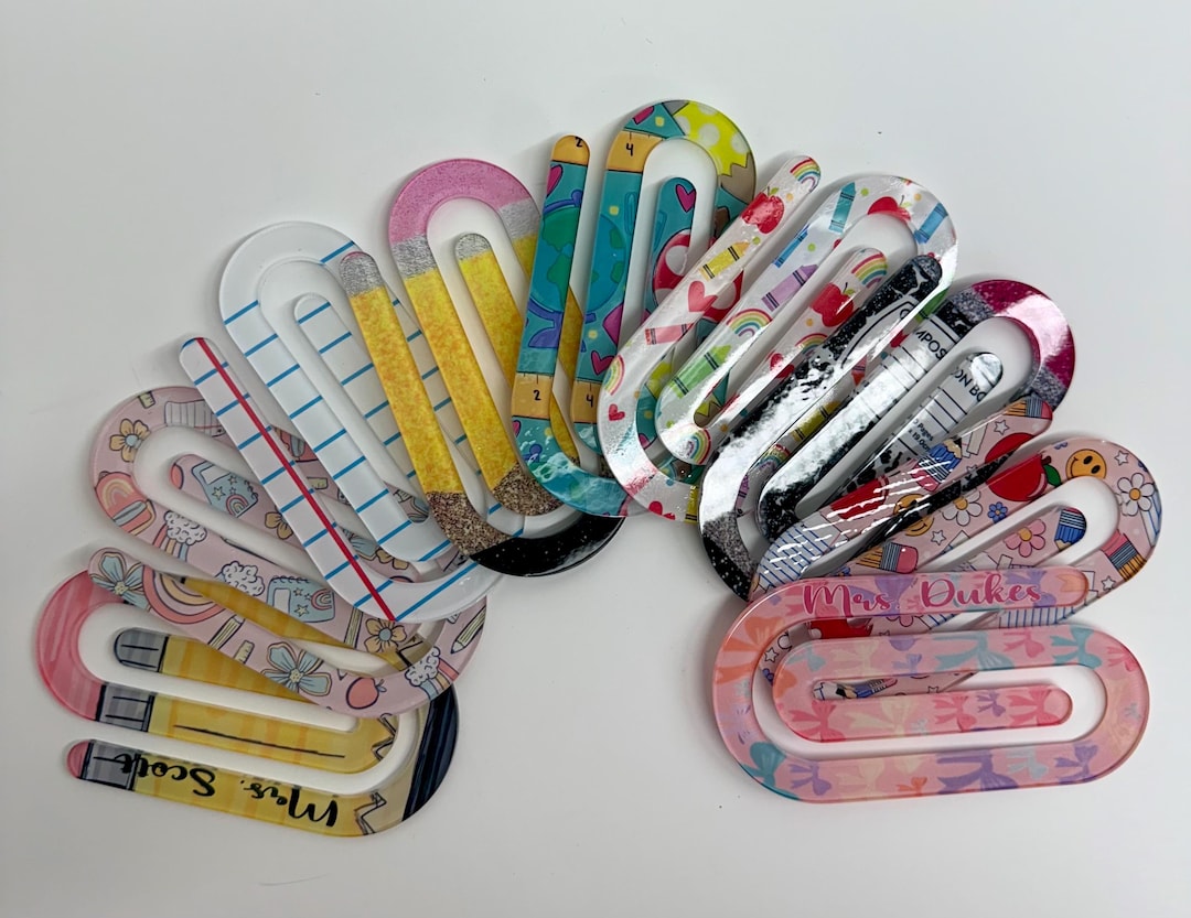 Jumbo Teacher Acrylic Paper Clips - Etsy