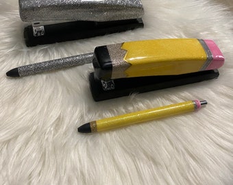 Personalized Leopard Glitter Stapler With or Without Matching - Etsy