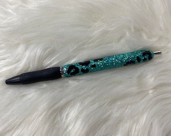Personalized Epoxy Glitter Black Ink Pen: Refuillable - Etsy