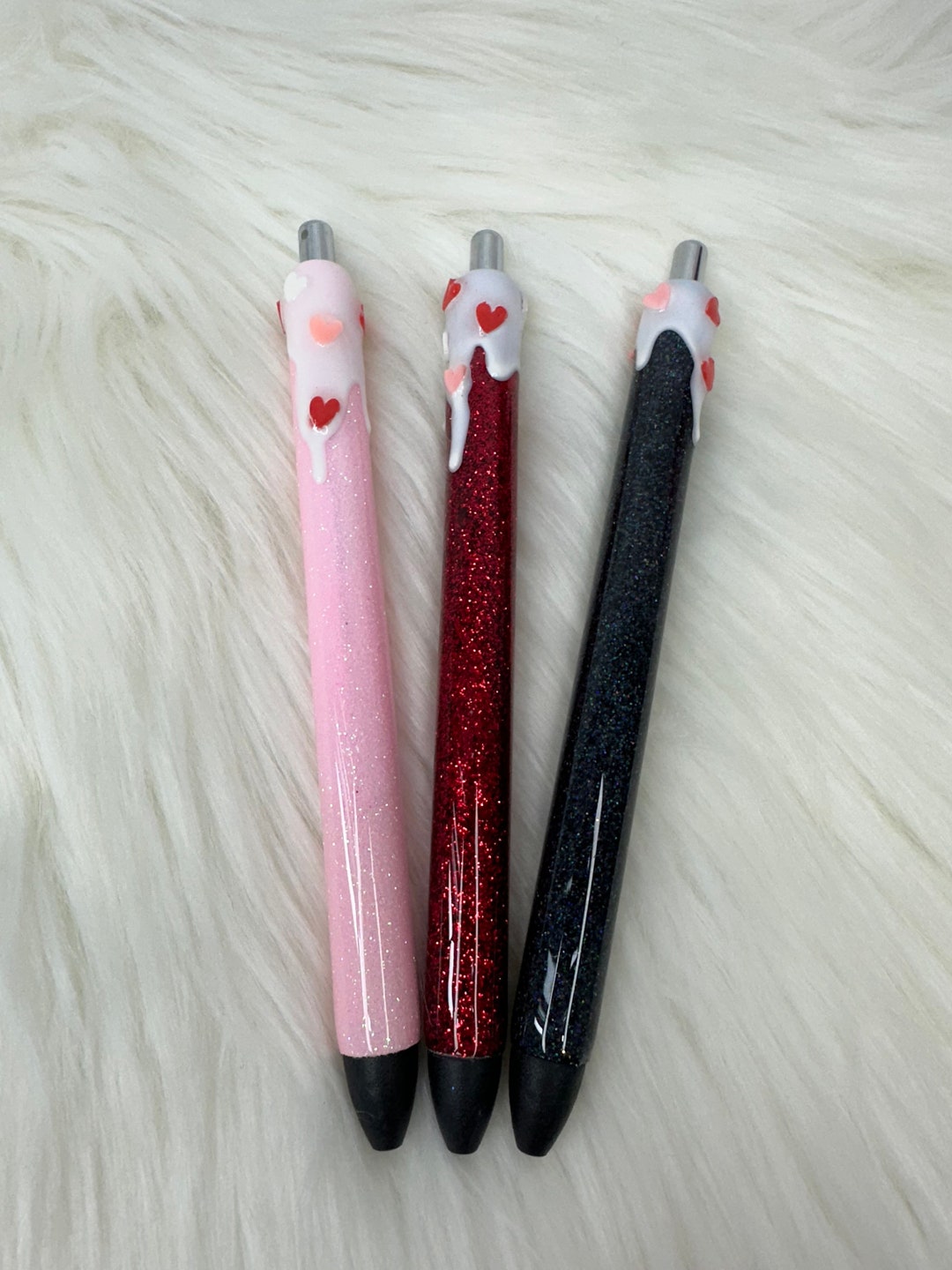 ICE CREAM DRIP Personalized Epoxy Glitter Black Ink Pen: Refillable - Etsy