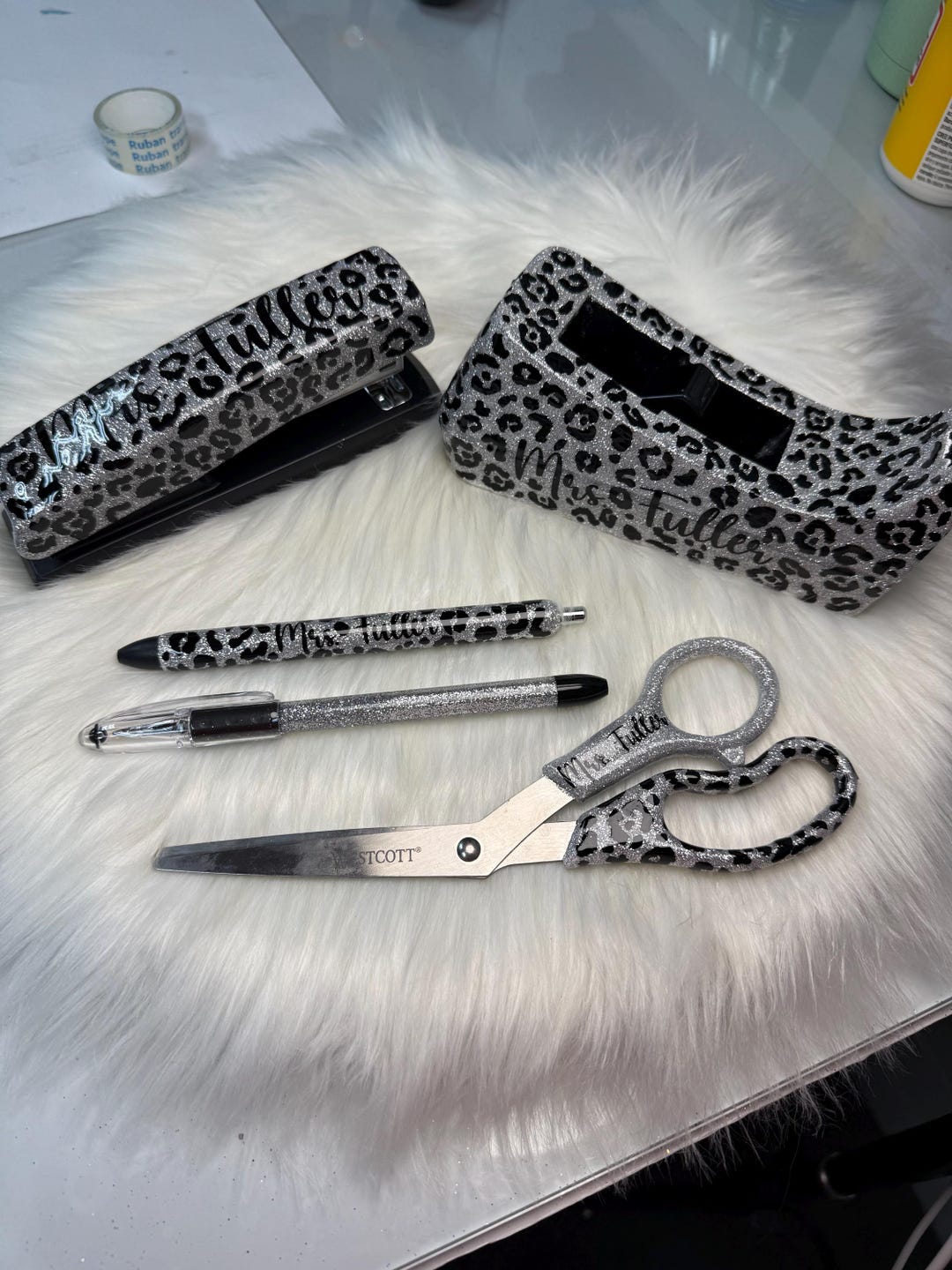 Desk Set: Personalized Glitter Stapler With or Without Matching Pen ...