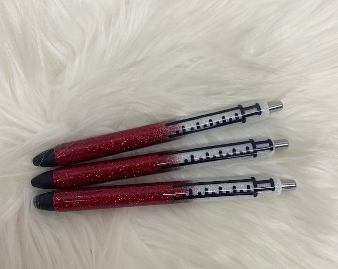 Nurse Syringe Pen Nurse Life Personalized Epoxy Glitter Black - Etsy