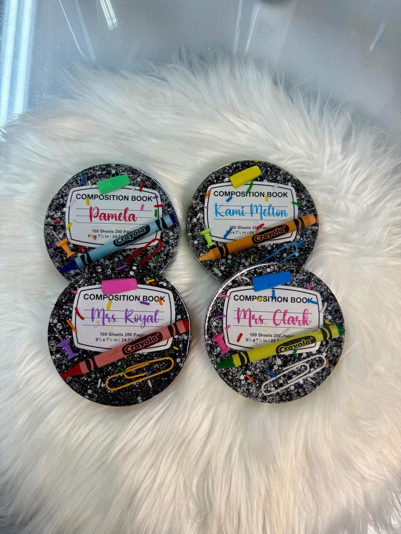 Teacher Personalized Epoxy Composition Coaster Teachers Gift Teachers ...