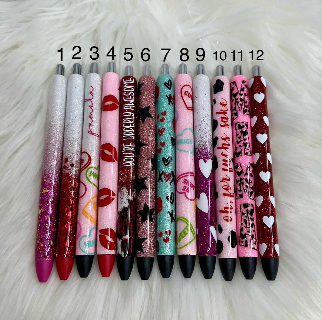 Valentine’s Day Glitter Pen | Heart Glitter Pen | Love Glitter Pen ...