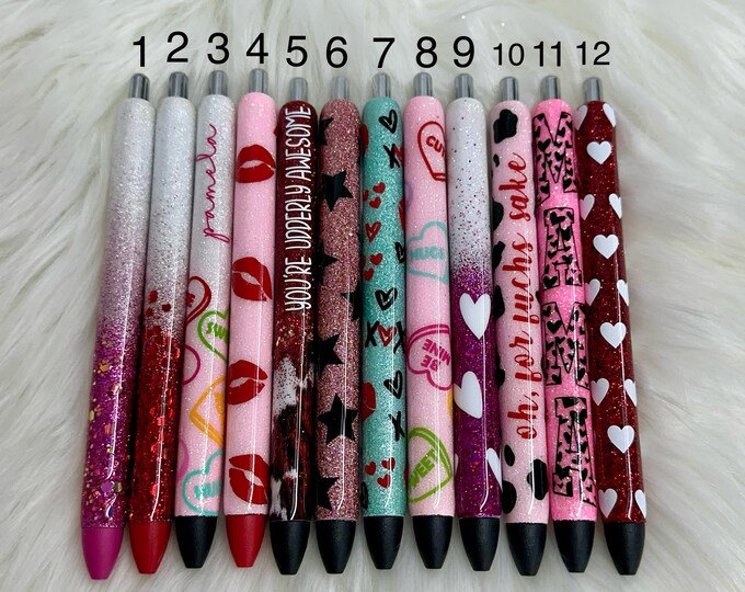 Valentine Glitter Pens| Heart Pens| Refillable Ink Joy Pens ...