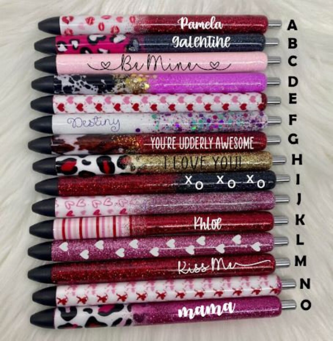 Valentine’s Day Glitter Pen | Heart Glitter Pen | Love Glitter Pen ...