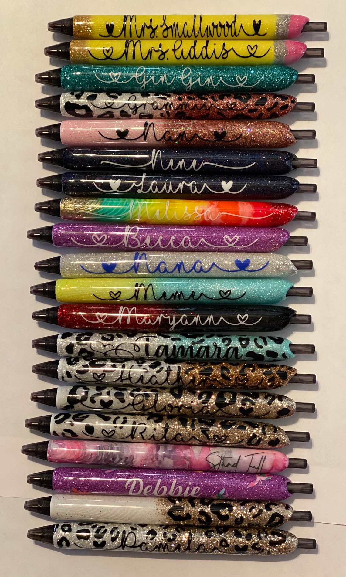 Personalized Epoxy Glitter Black Ink Pen: Refuillable - Etsy