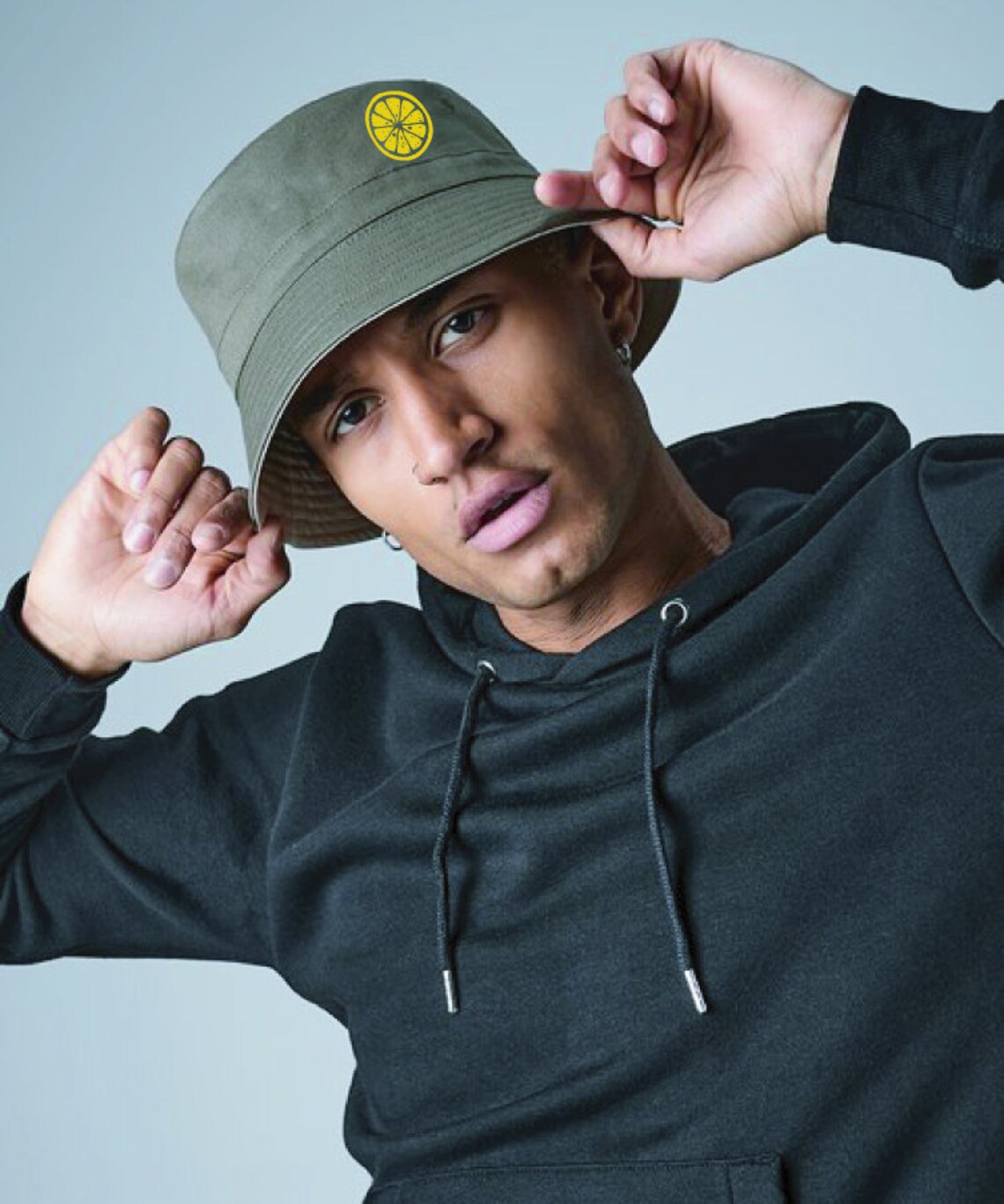 Black LEMON Reni Hat Bucket Hat Roses Style - Etsy