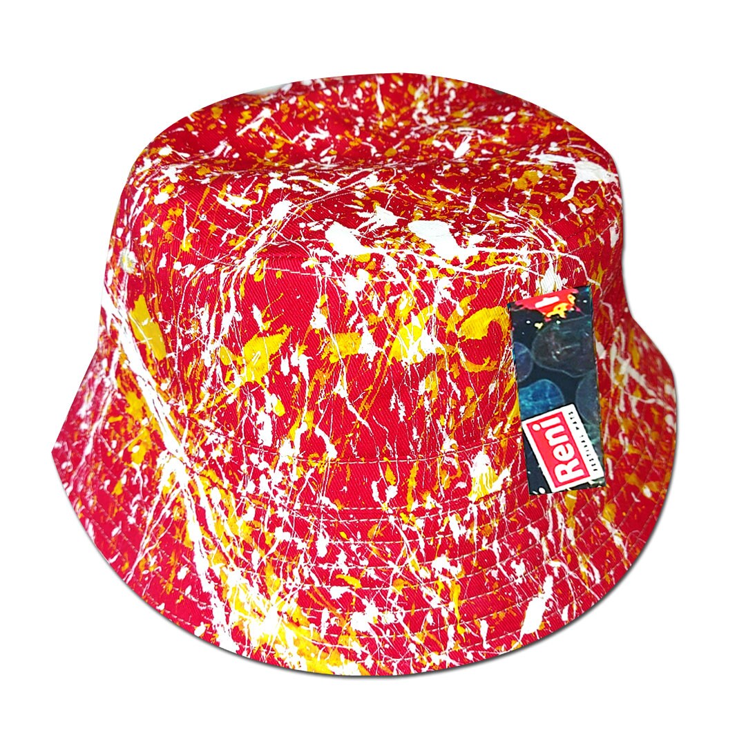 Red/yellow/white Reni Bucket Hat Pollock Roses Style - Etsy