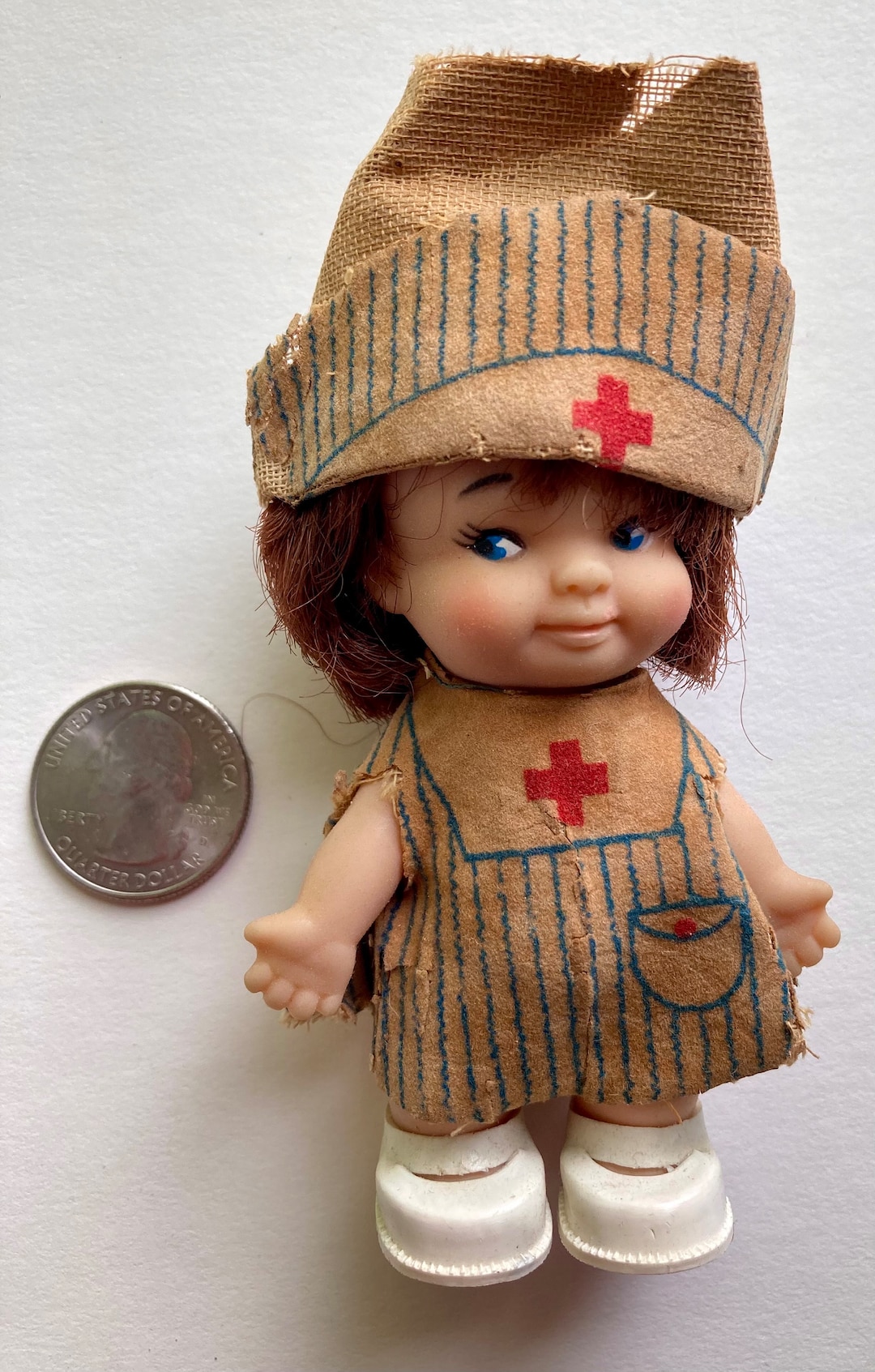 Vintage 1965? Uneeda Pee Wees Doll, Hong Kong Doll, Red Cross Nurse ...